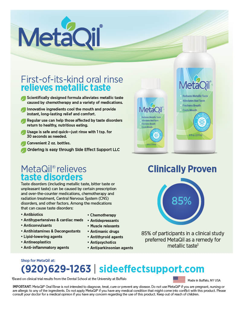 Metallic Taste Explained – Side Effect Support LLC